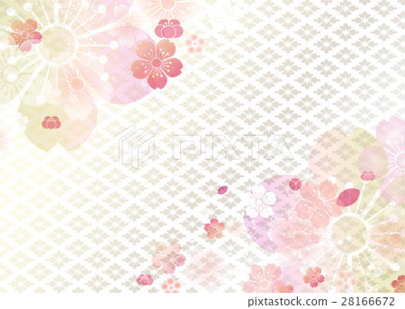 Sakura Mai scattering Japanese pattern - Stock Illustration [28166672 ...