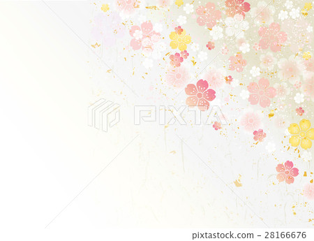 Sakura Mai scattering Japanese pattern - Stock Illustration [28166676 ...
