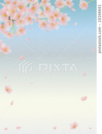 Sakura Mai scattering Japanese pattern - Stock Illustration [28166681 ...