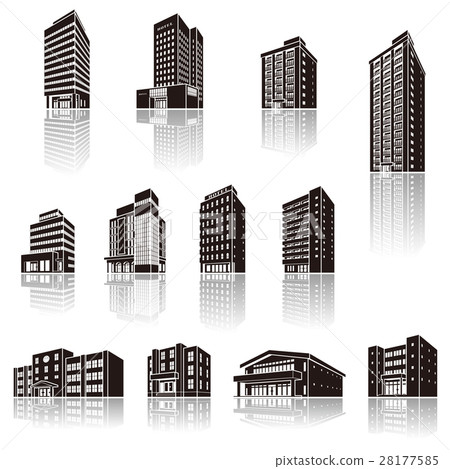 Shadow illustration / building figure of building - Stock Illustration ...