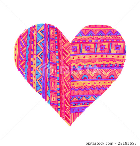 Heart with abstract pattern on white background - Stock Illustration ...