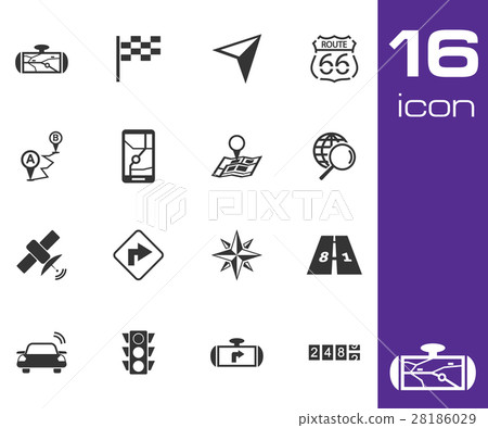 Vector black navigation icons set - Stock Illustration [28186029] - PIXTA