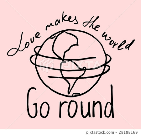 Lettering "Love makes the world go round" - Stock Illustration ...