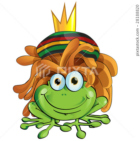 rasta frog cartoon isolate on white - Stock Illustration [28188820] - PIXTA