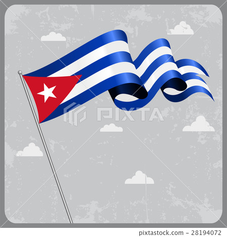 Cuban wavy flag. Vector illustration. - Stock Illustration [28194072 ...
