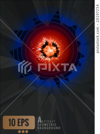 Abstract polygonal explosion with shatter BG - Stock Illustration ...