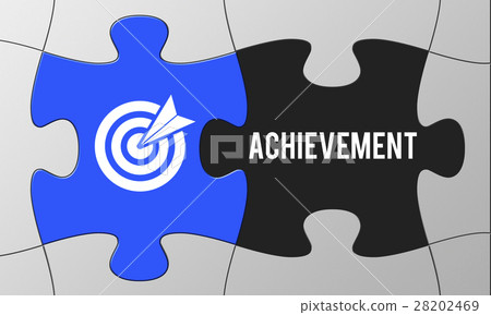 Achievement Success Goals Target Jigsaw Puzzle... - Stock Illustration ...