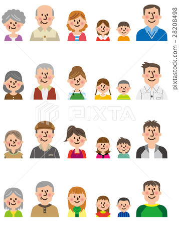 Three generations family vector set - Stock Illustration [28208498] - PIXTA