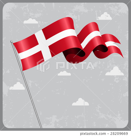 Danish wavy flag. Vector illustration. - Stock Illustration [28209669 ...