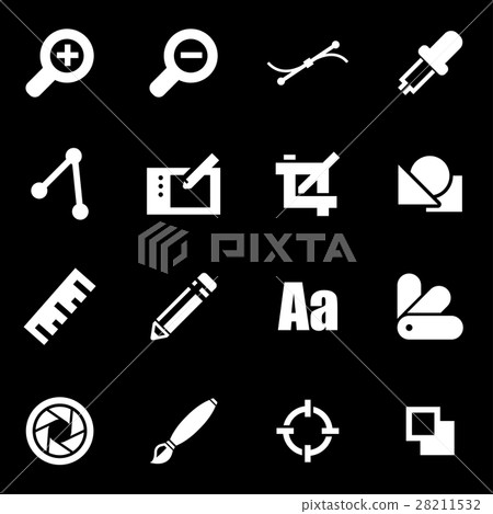 Vector white graphic design icon set - Stock Illustration [28211532 ...