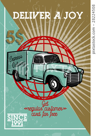 Color vintage express delivery banner - Stock Illustration [28224508 ...