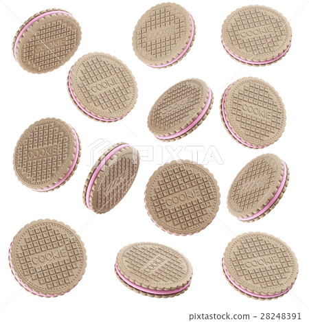 3d Collection of Round Chocolate Cookies - Stock Illustration [28248391 ...