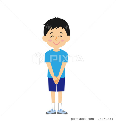 Male elementary school student _ bowing _ 15... - Stock Illustration ...