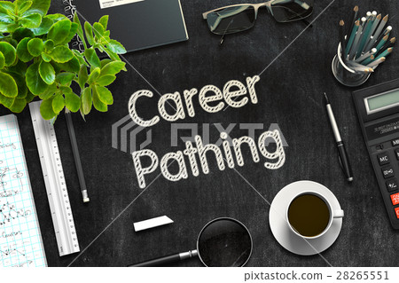 Black Chalkboard with Career Pathing. 3D Rendering - Stock Illustration ...