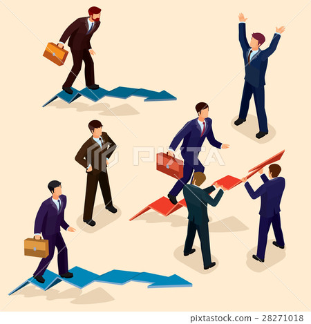 Vector illustration of 3D flat isometric people - Stock Illustration ...