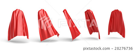 3d rendering of a red cape draped over invisible - Stock Illustration ...