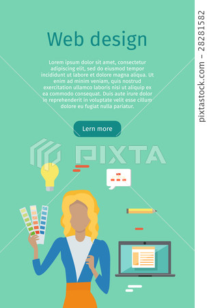Web Design Vector Web Banner in Flat Style - Stock Illustration ...