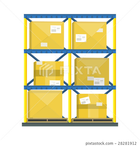 Shelf with Cartoon Box - Stock Illustration [28281912] - PIXTA