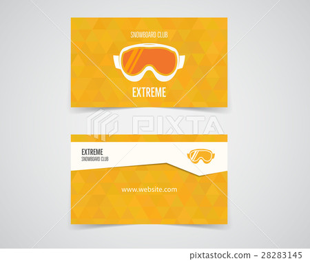 snowboard business card. Orange palette. Good for - Stock Illustration ...