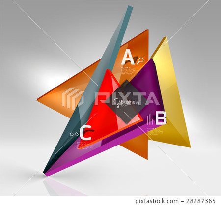 Vector 3d triangle abstract background - Stock Illustration [28287365 ...