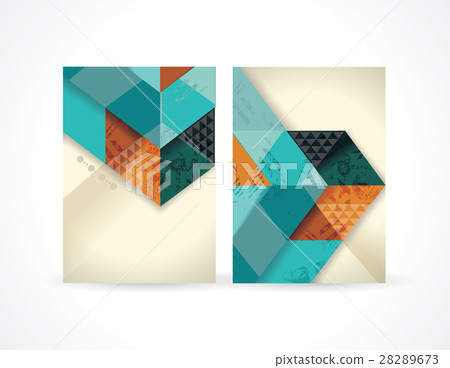 Banners with abstract retro geometric pattern - Stock Illustration ...