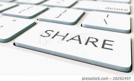 White computer keyboard and share key, shallow - Stock Illustration ...