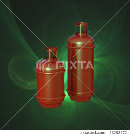 Propane gas cylinder isolated on a green - Stock Illustration [28292872 ...