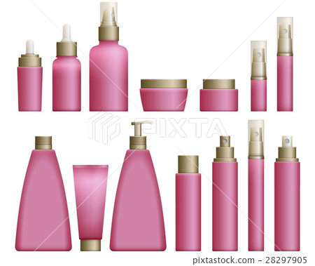Realistic pink Cosmetics bottles - Stock Illustration [28297905] - PIXTA