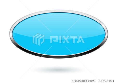Oval blue button. Web icon with chrome frame - Stock Illustration ...