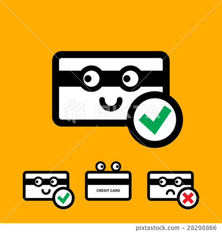 Cute Credit Card Vector Icon Set - Stock Illustration [28298866] - PIXTA