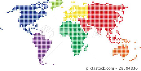 Square shape world map on white background. - Stock Illustration ...