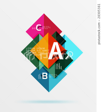 Modern flying square infographic - Stock Illustration [28305381] - PIXTA