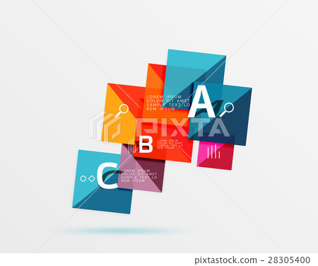 Modern flying square infographic - Stock Illustration [28305400] - PIXTA