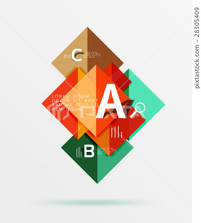 Modern flying square infographic - Stock Illustration [28305409] - PIXTA