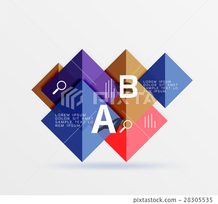 Modern flying square infographic - Stock Illustration [28305535] - PIXTA
