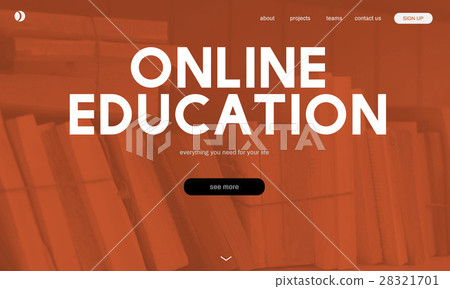 Distance learning online webpage interface - Stock Illustration [28321701] - PIXTA