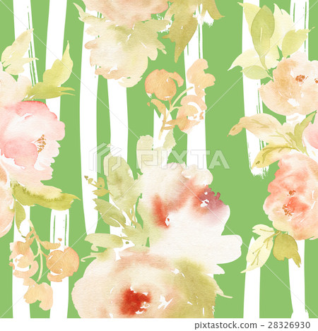 Seamless summer pattern with watercolor flowers - Stock Illustration ...