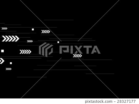 Black tech background with white lines and arrows - Stock Illustration ...