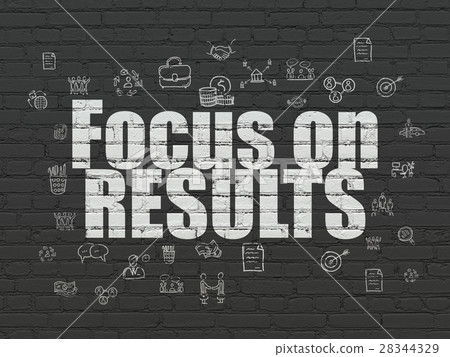 Finance concept: Focus on RESULTS on wall - Stock Illustration ...