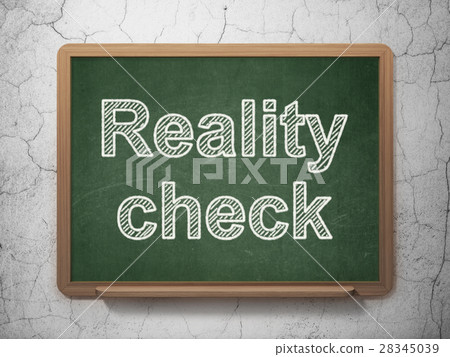 Business concept: Reality Check on chalkboard - Stock Illustration ...