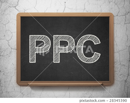 Marketing concept: PPC on chalkboard background - Stock Illustration ...