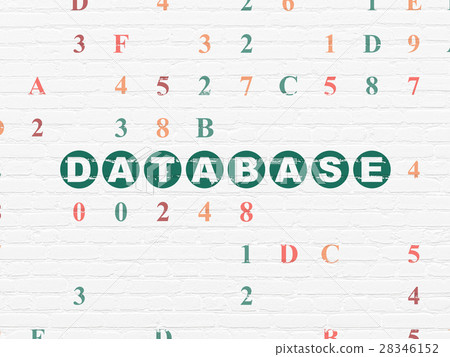 Database concept: Database on wall background - Stock Illustration ...
