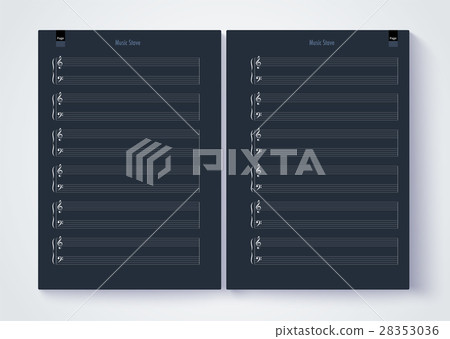 Music stave template, Blank stave note paper. - Stock Illustration ...