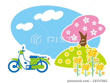 Spring Touring Motorbike - Stock Illustration [28355862] - PIXTA
