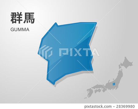 Map of Gunma Prefecture - Stock Illustration [28369980] - PIXTA