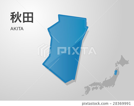 Map of Akita Prefecture - Stock Illustration [28369991] - PIXTA