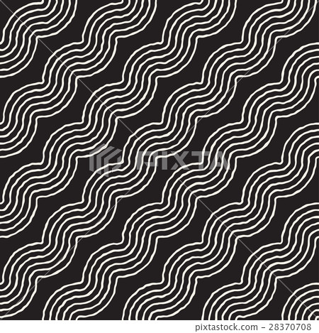 Roughly Drawn Wavy Stripes Stylish Graphic Texture-插圖素材 [28370708 ...