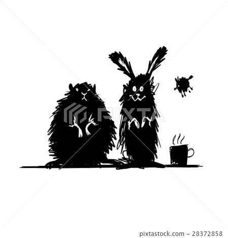 Funny stylized rodent animals. Sketch for your - Stock Illustration ...