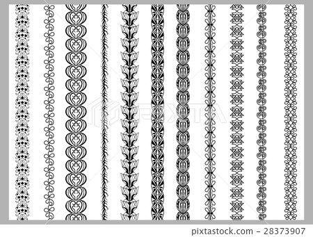 Border decoration elements patterns - Stock Illustration [28373907] - PIXTA