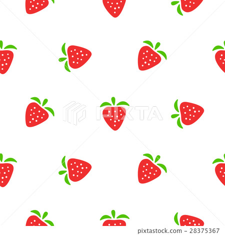 Cute strawberry red and white seamless pattern. - Stock Illustration ...